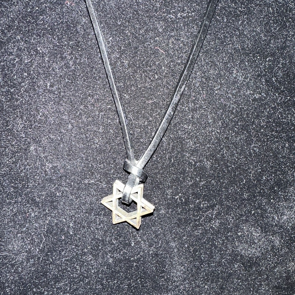 MEN’s Star Of David Silver On Leather Rope Retro Necklace Adjustable | eBay