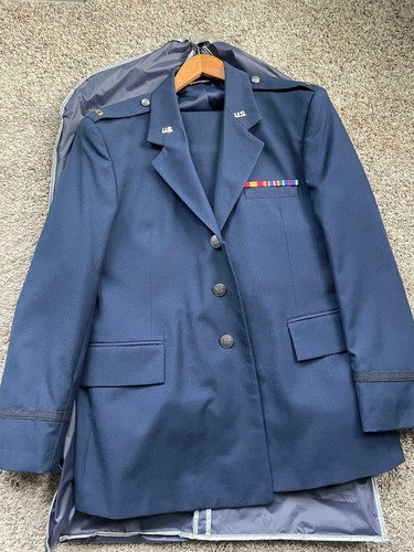 US Air Force Officer Coat 40 Short Dress Blue P/W Sleeve Braid Uniform ...