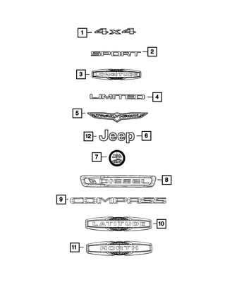 Genuine Mopar Front Door Nameplate Left 68546997AA | eBay
