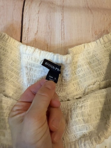 BOSTON PROPER White Metallic Embroidered Off The Shoulder Cotton Dress ...