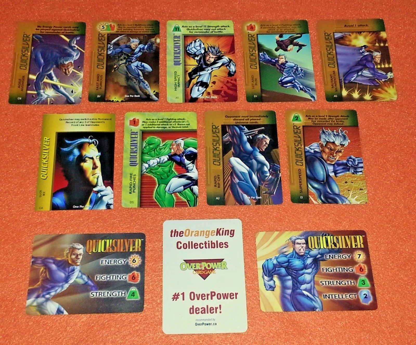Marvel OVERPOWER Quicksilver SET 2 hero IQ 8 sp High Speed Impact +1 ...