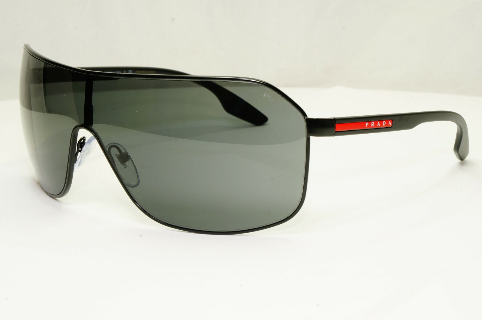 Prada Sunglasses Black Shield Visor Wrap Sport PS53VS SPS 53V 1BO-5S0 ...