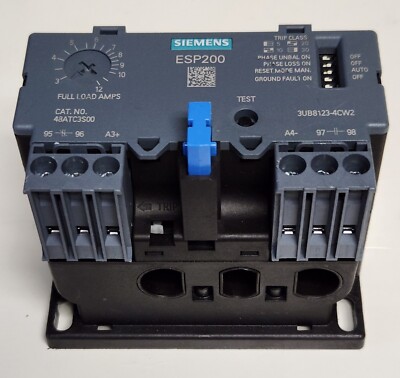 SIEMENS 48ATC3S00 ESP200 Electronic Overload Relay 3UBB123 4CW2 3-12 ...