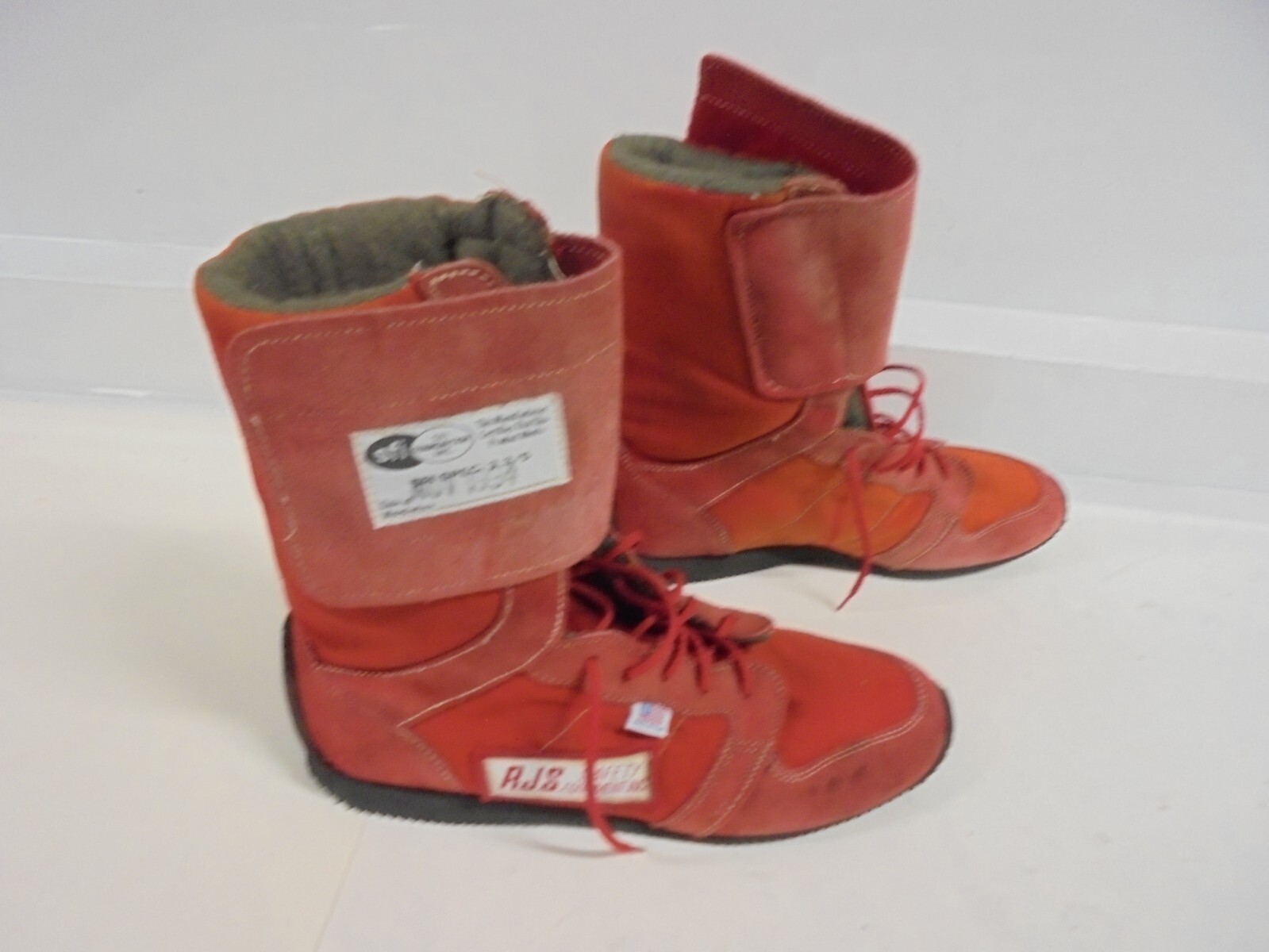 RJS HI TOP RED RACING BOOTS-GO CART-GO KART-QUARTER MIDGET-RACING-KID ...