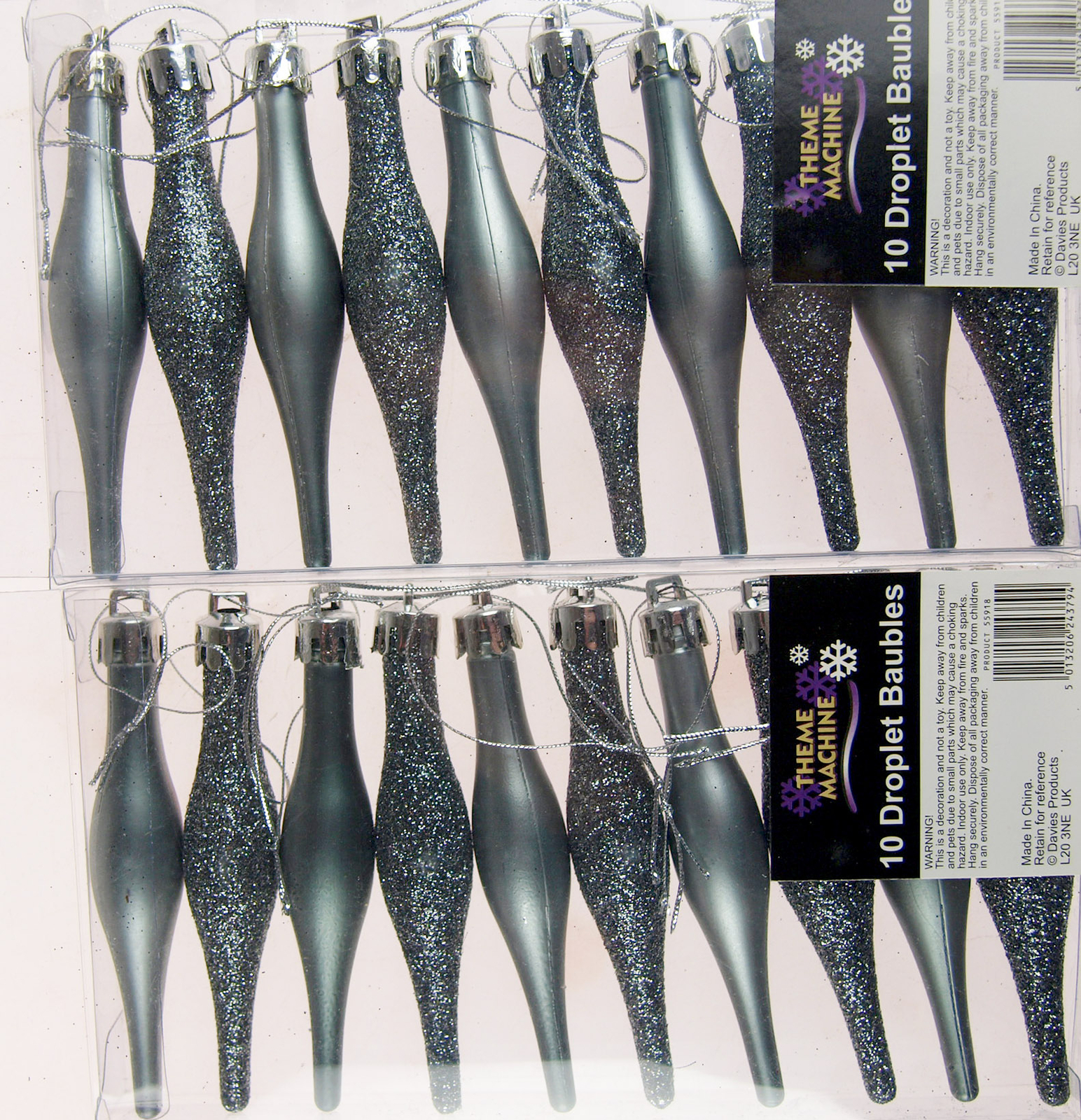 Christmas Tree Tear Drop Droplet Baubles Decorations (Set of 20) | eBay