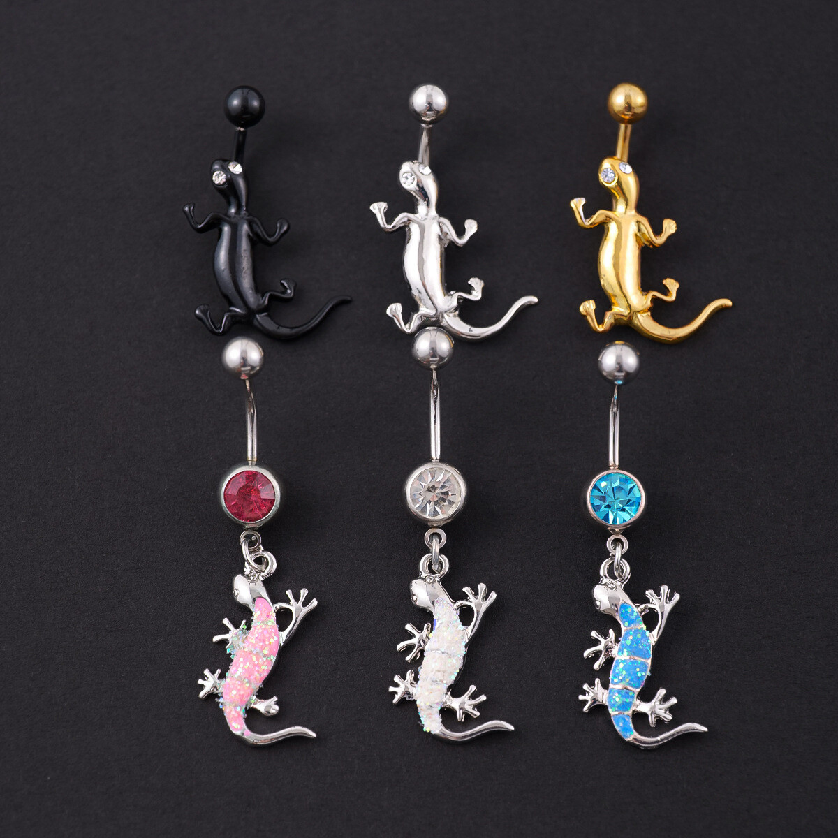 Selling Lizard Navel Ring Stainless Steel Gecko Navel Nail Piercing ...