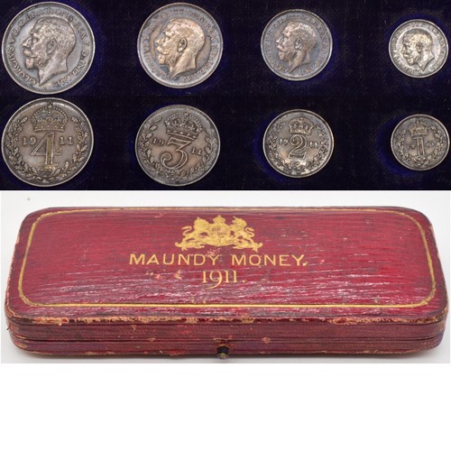 Silver Maundy Coin Set 1911 King George V Uncirculated Coins + Original ...