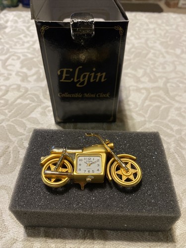 Elgin Mini Gold Motorcycle Clock With Box/ Untested *Nice* Vintage | eBay