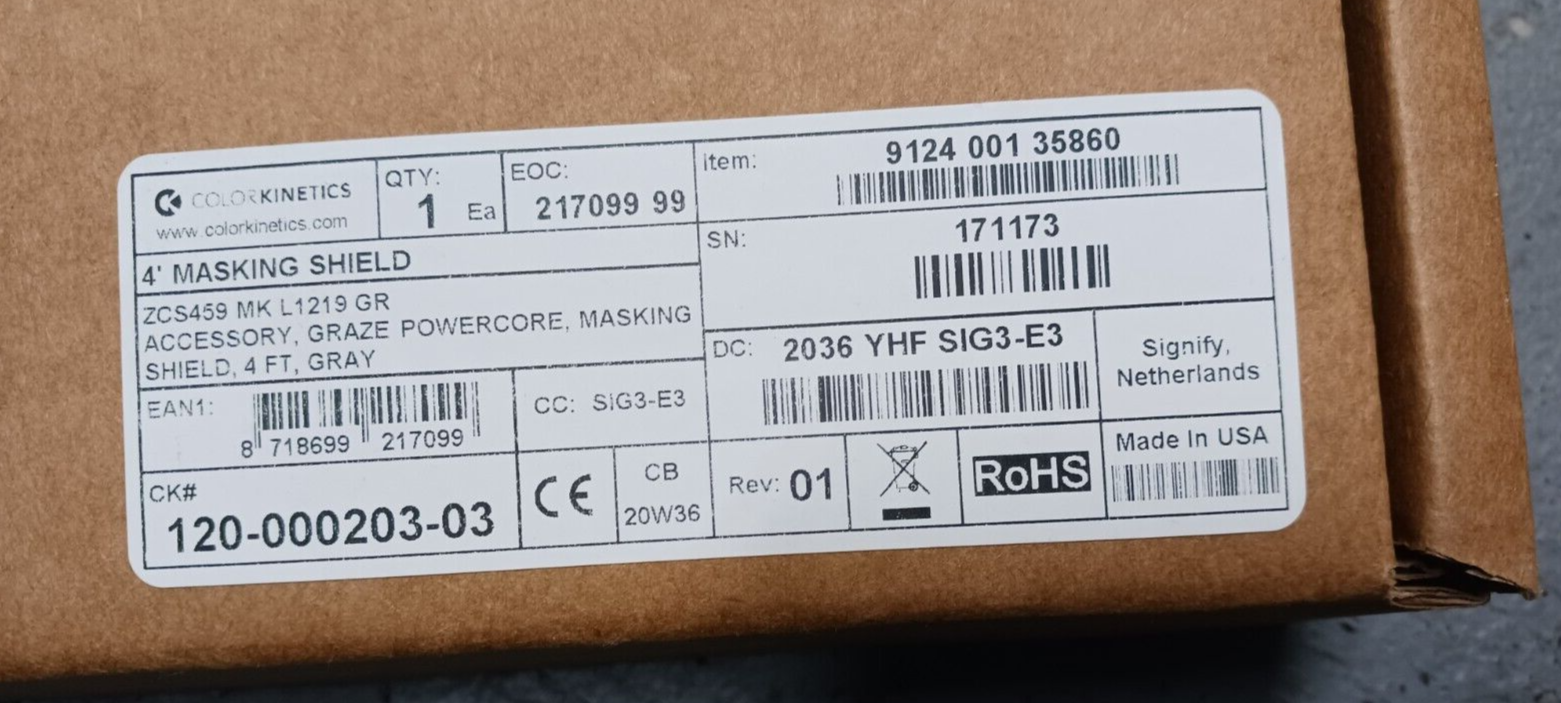 Color Kinetics 120-000203-03 Graze Powercore Masking Shield, 4 FT, 1219 ...