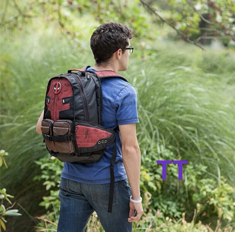 Marvel Deadpool Cosplay School Bag Men Travel Large Capacity Backpack ...