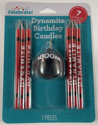 Dynamite Kaboom Themed Birthday Trick Re-Lighting Candles NEW IN ...