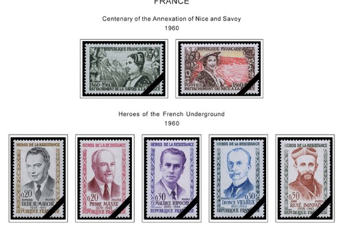 COLOR PRINTED FRANCE 1941-1965 STAMP ALBUM PAGES (55 illustrated pages ...