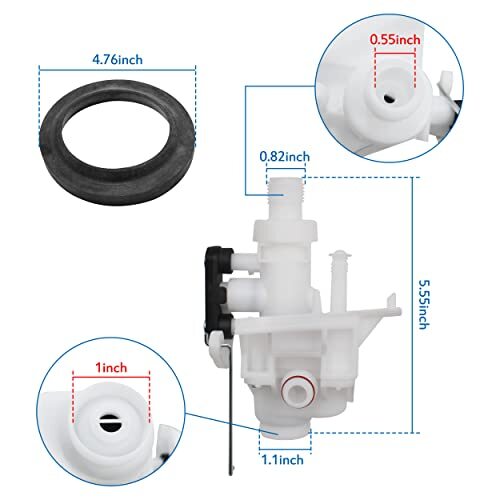 31705 Toilet Water Valve Kit Compatible with Thetford Aqua-Magic V High ...