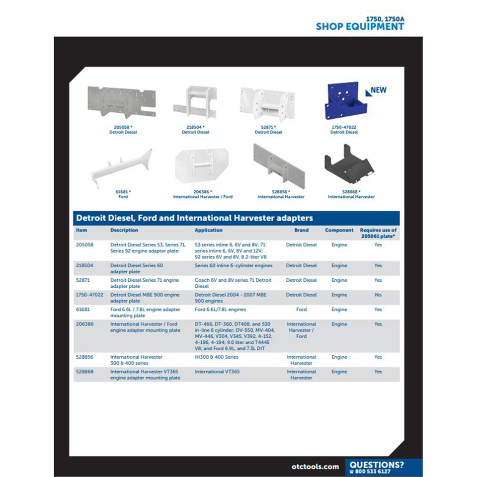 OTC Tools 1750A 6,000 lb Revolver Diesel Engine Stand w/ Adapter ...