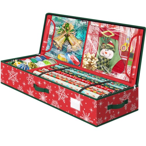 Wrapping Organizer Storage Container, Christmas Gift Wrapping Storage ...