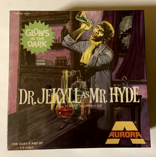Vintage Aurora 1972 Dr. Jekyll Mr. Hyde Square Box Monster Glow Model ...