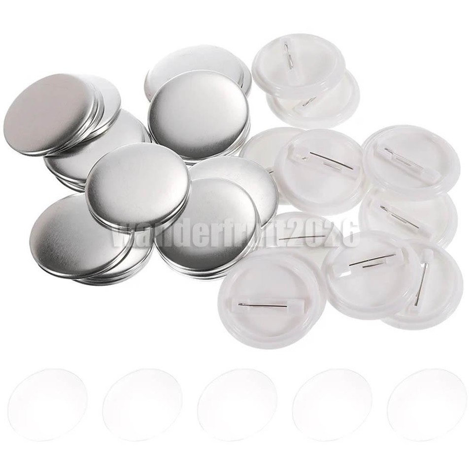 100 Pcs 58MM Round Button Badge Plain Metal Plate Pin Maker Parts ...