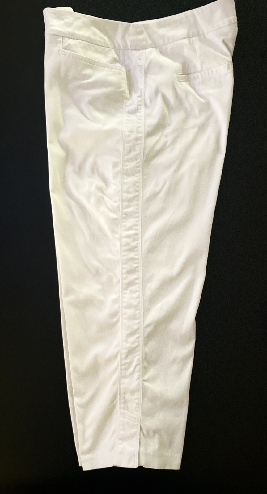 Claudia Ev White Summer Lightweight Capri Pants Women… - Gem