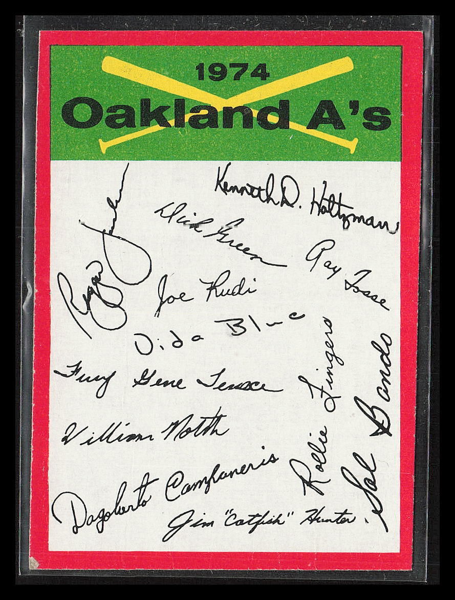 Oakland Athletics 1973 Topps Autograph Card | eBay