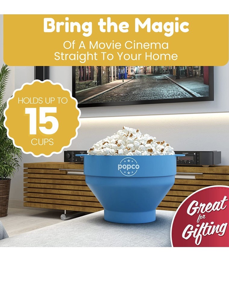 The Original Popco Silicone Microwave Popcorn Popper with Handles ...