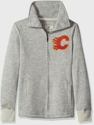 CCM Calgary Flames NHL Fleece Track Sweater Jacket Women's Size S MSRP ...