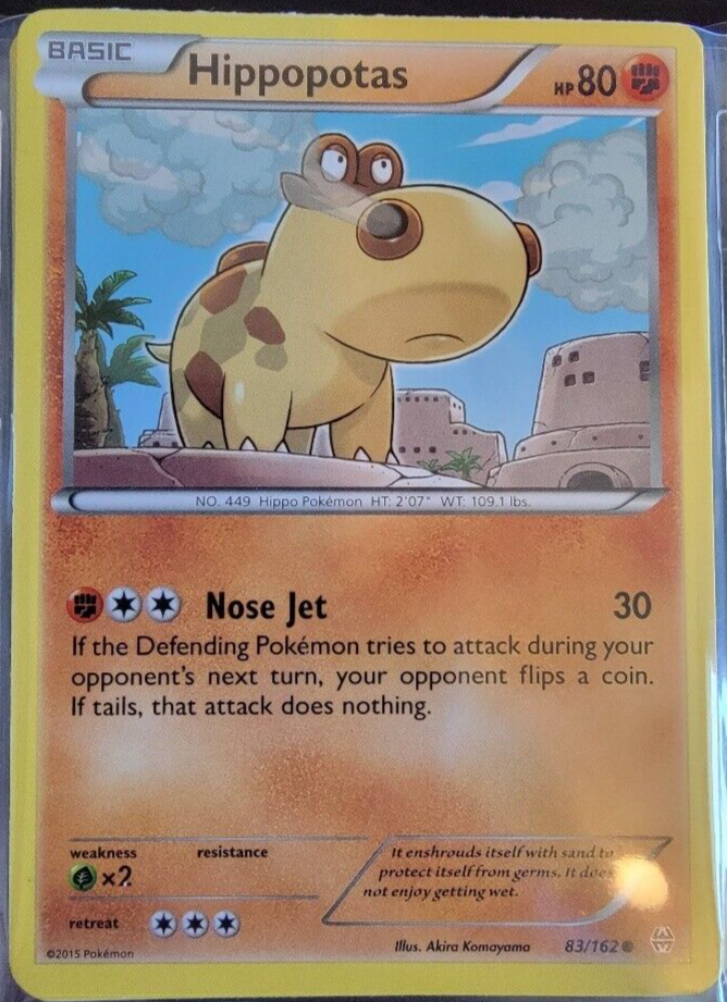 Hippopotas # 83/162 XY: Breakthrough Set Pokemon Trading Cards TCG Game ...
