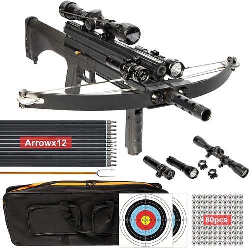 80lbs WT4 TACTICAL STEEL BALL CROSSBOW with 12x ARROW PACK | eBay
