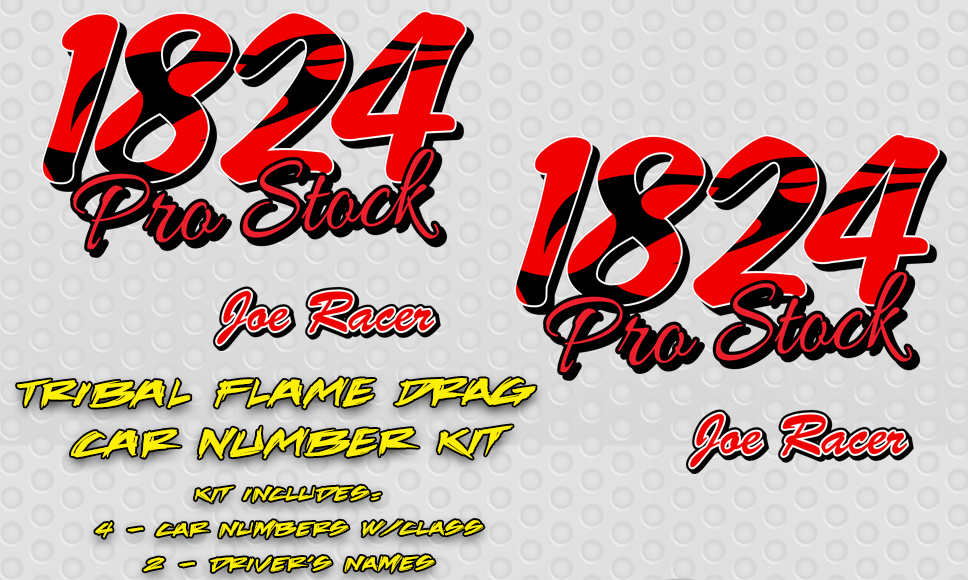 Drag Racing Tribal Vinyl Number Decals Kit Package | eBay