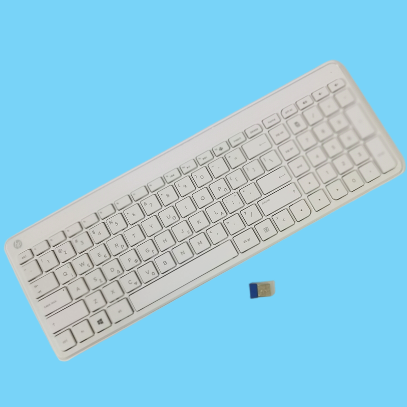 HP white wireless keyboard KG-1450 Greek layout | eBay