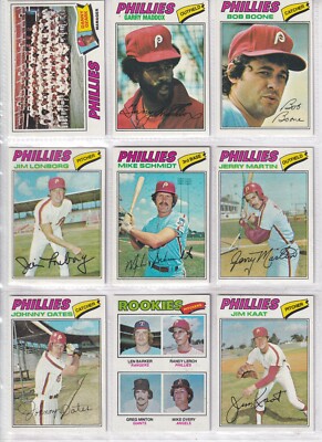 1977 Topps Philadelphia Phillies Baseball Team Set (25 Cards) | eBay