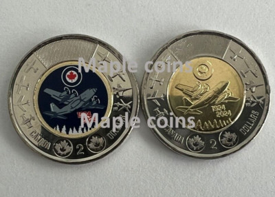 2024 RCAF 100th Anniversary Color + No-Color Toonie $2 Canada Coin | eBay