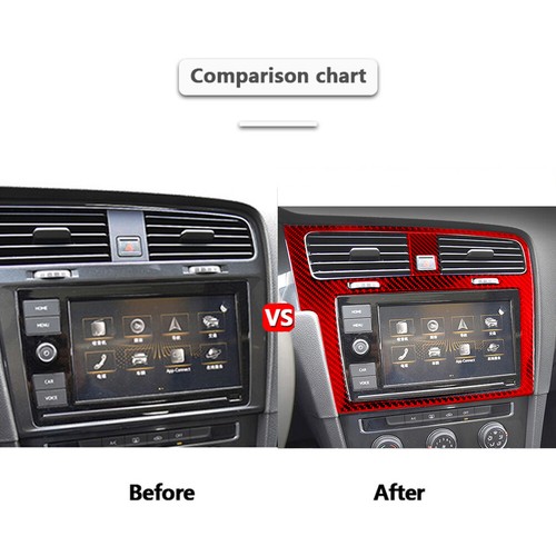 Red Carbon Fiber GPS NAV Console Interior Trim For VW Golf 7 GTI MK7 ...