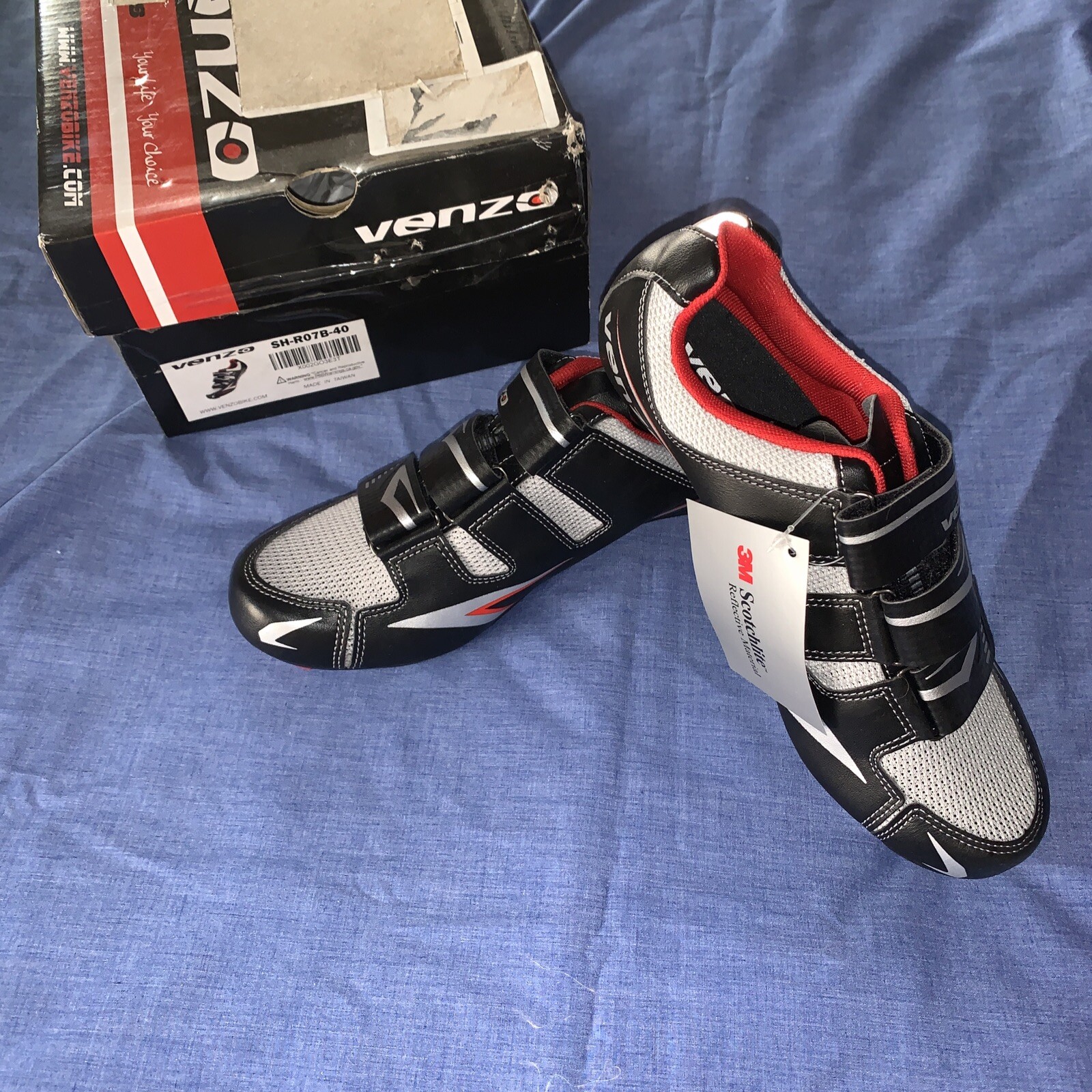 Venzo MX Black 3 Strap Cycling Shoes 3 Bolt Mens Size US 6.5 Womens ...