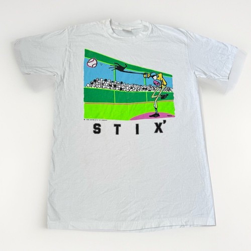 Vintage Stix T Shirt Mens M Baseball Cartoon Single Stitch 80s Pitching ...