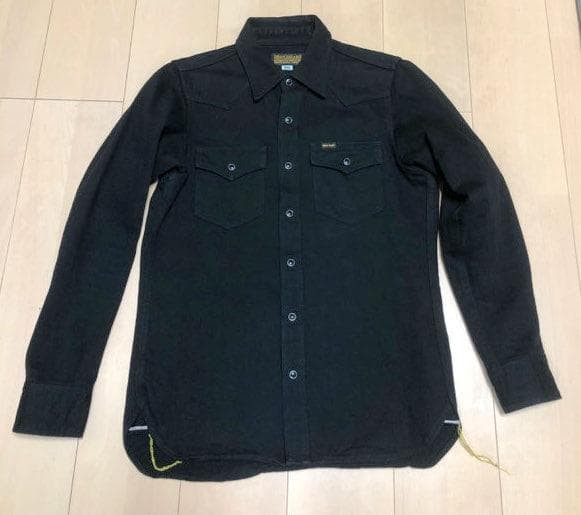 IRON HEART Denim Western Shirt Black Vintage Heavyweight Long Sleeve ...