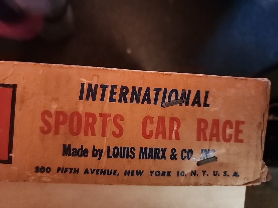Vintage Louis Marx International Sports Car Race Game 2 Cars 1/32 Slot ...
