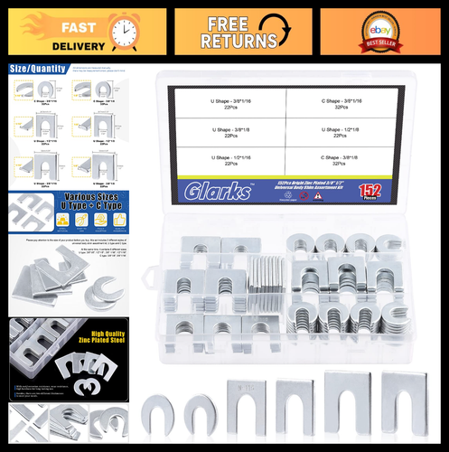 152Pcs Universal Body Shim Assortment Kit - 3/8" & 1/2" Auto Alignment ...