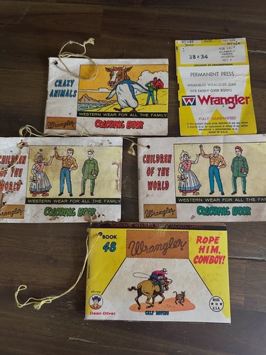 Wrangler Vintage Tag Advertising Comic and Coloring Books Lot Denim ...