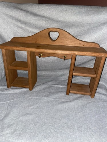 Vintage 90s Rustic Wood Heart Cutout Shelf Knick Knacks Wall Mount ...