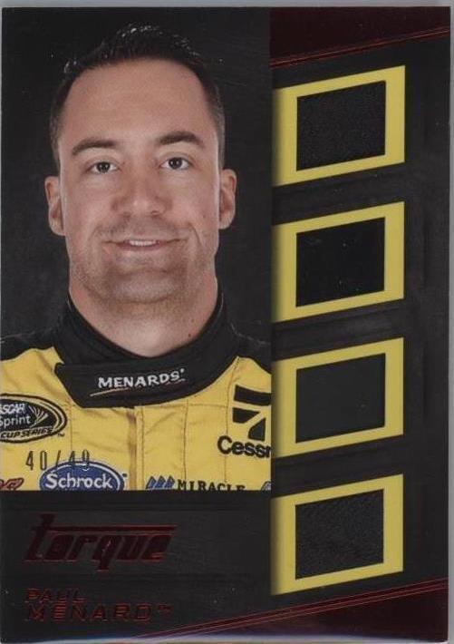 2016 Panini Torque - Quad Materials Paul Menard #QM-PM Red /49 (MEM ...