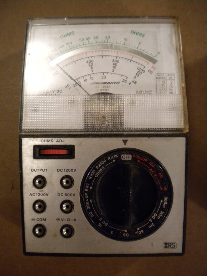 Vintage Micronta Radio Shack 22-202U Multimeter 25-Range Multitester ...
