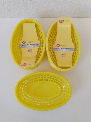 Table Craft Classic Yellow Restaurant Commercial Plastic Food Baskets ...