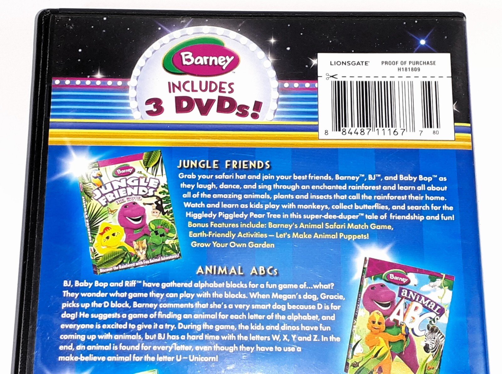 Barney-Movie Pack-Jungle Friends/Lets Go on Vacation/EGG-CELLENT ADV 3 ...