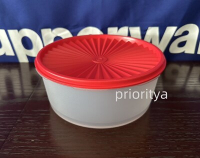 Tupperware Stacking Servalier Cookie Clear Canister Container 8 Cup Red ...