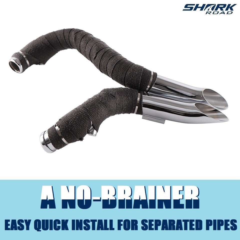 2" LAF Exhaust Pipes w/ Torque Cone&Baffle for Harley Sportster Chrome ...