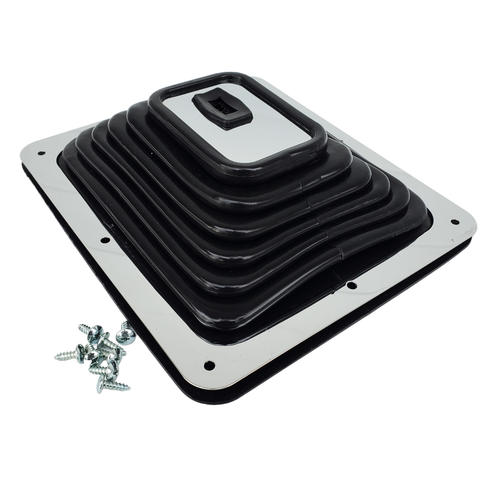 Universal LARGE Floor Shifter Boot With Chrome Ring 8" x 9" Hurst B&M ...