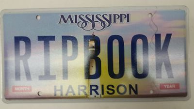 EXPIRED MISSISSIPPI Harrison County "Rest in Peace Book" License Plate ...