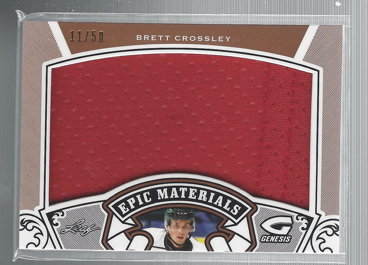 Brett Crossley 11/50 2015-16 Leaf Genesis Epic Materials Jersey #EMBC1 ...