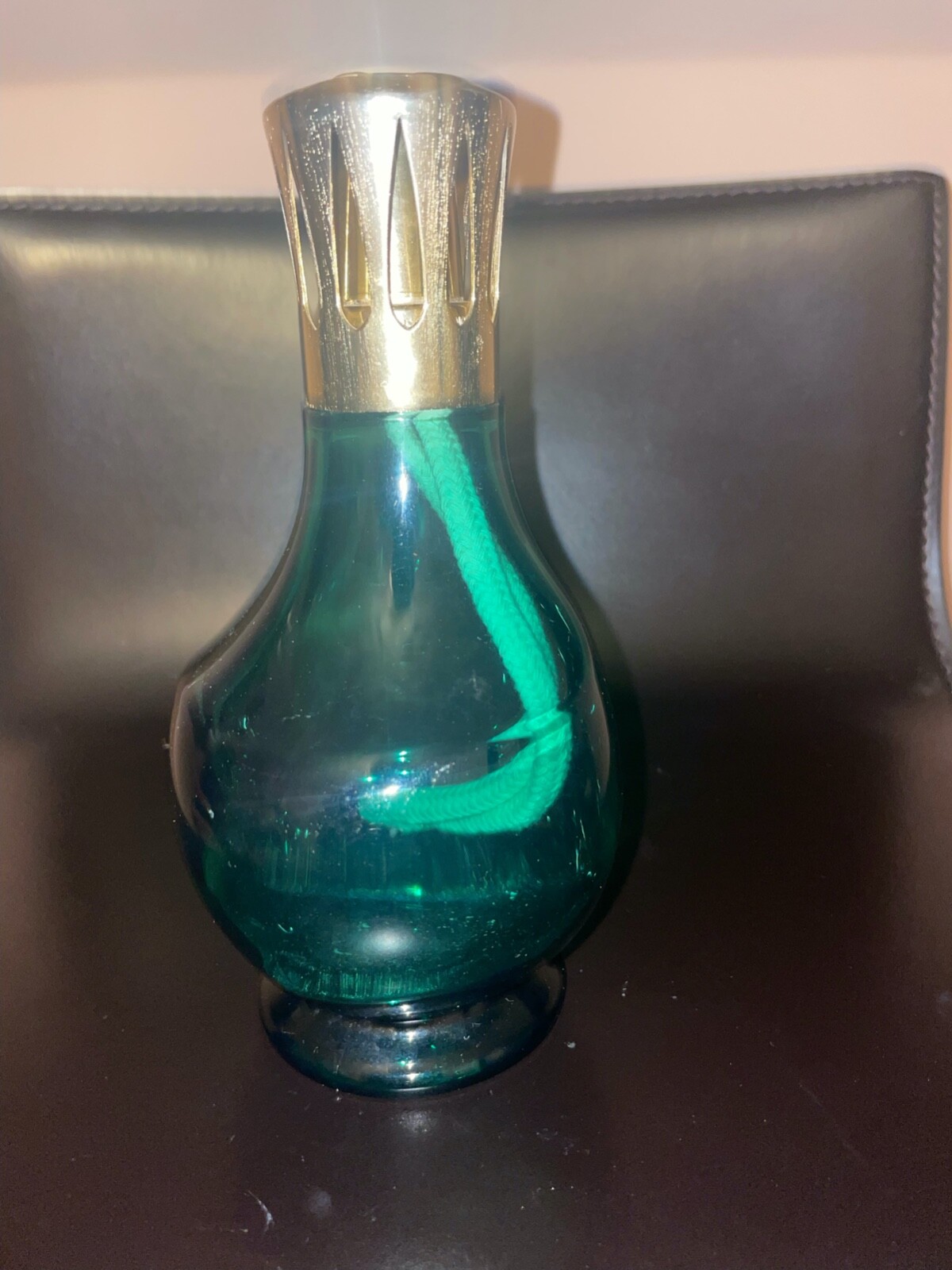 LAMPE BERGER PARIS EMERALD GREEN GLASS CATALYTIC OIL LAMP BURNER WICK ...