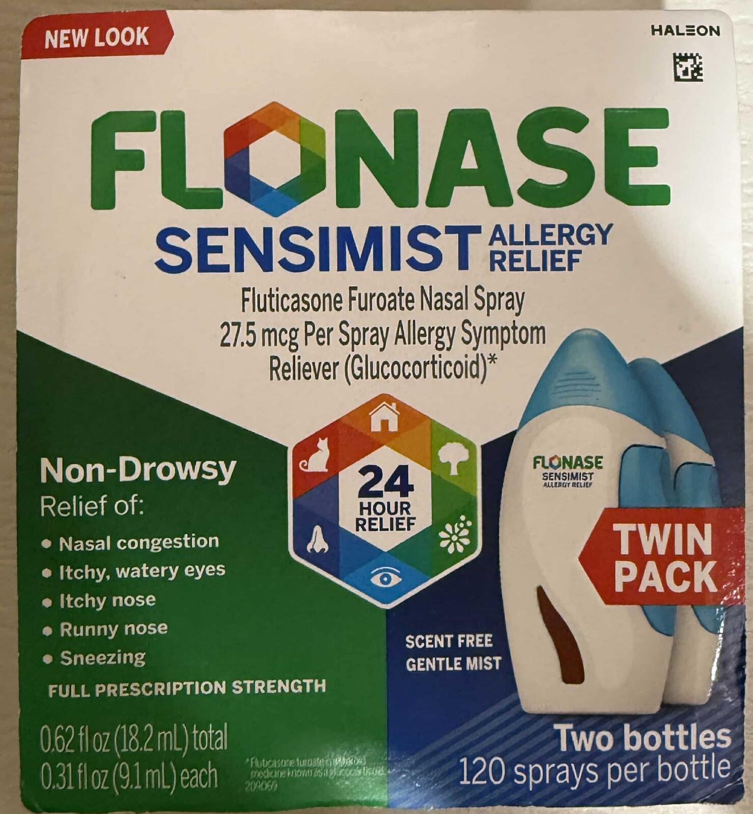 Flonase Allergy Relief Twin Pack 2 Bottles w/120 Sprays Each Exp05/2025 ...